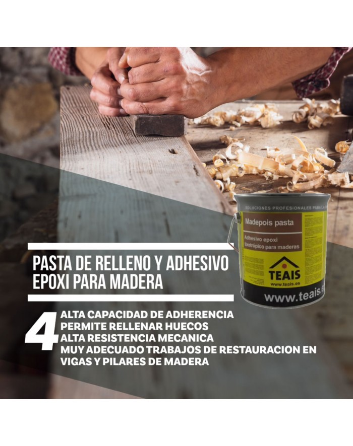 Resina epoxi, pasta para madera